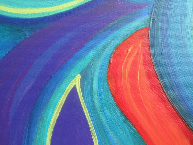 EXOTICA - Original Tryptic Painting of Three 12x24 Panels in Vibrant ...