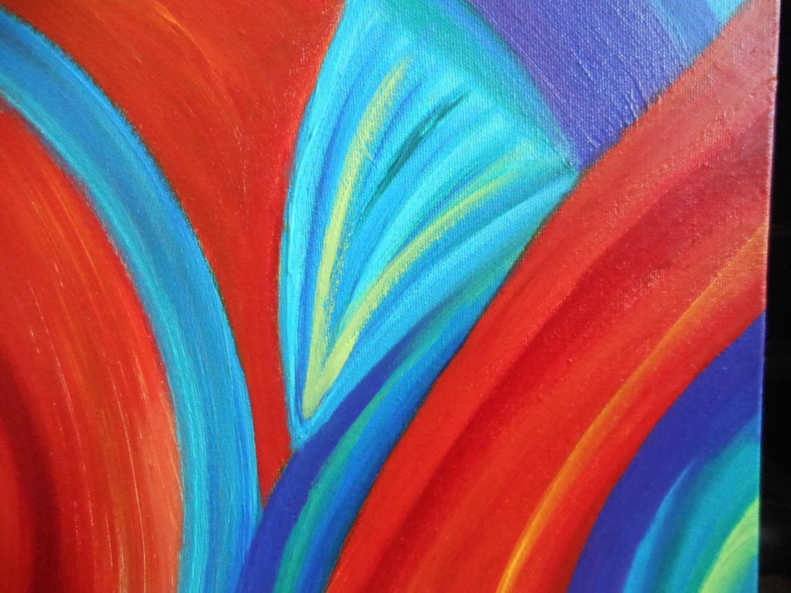 EXOTICA - Original Tryptic Painting of Three 12x24 Panels in Vibrant ...