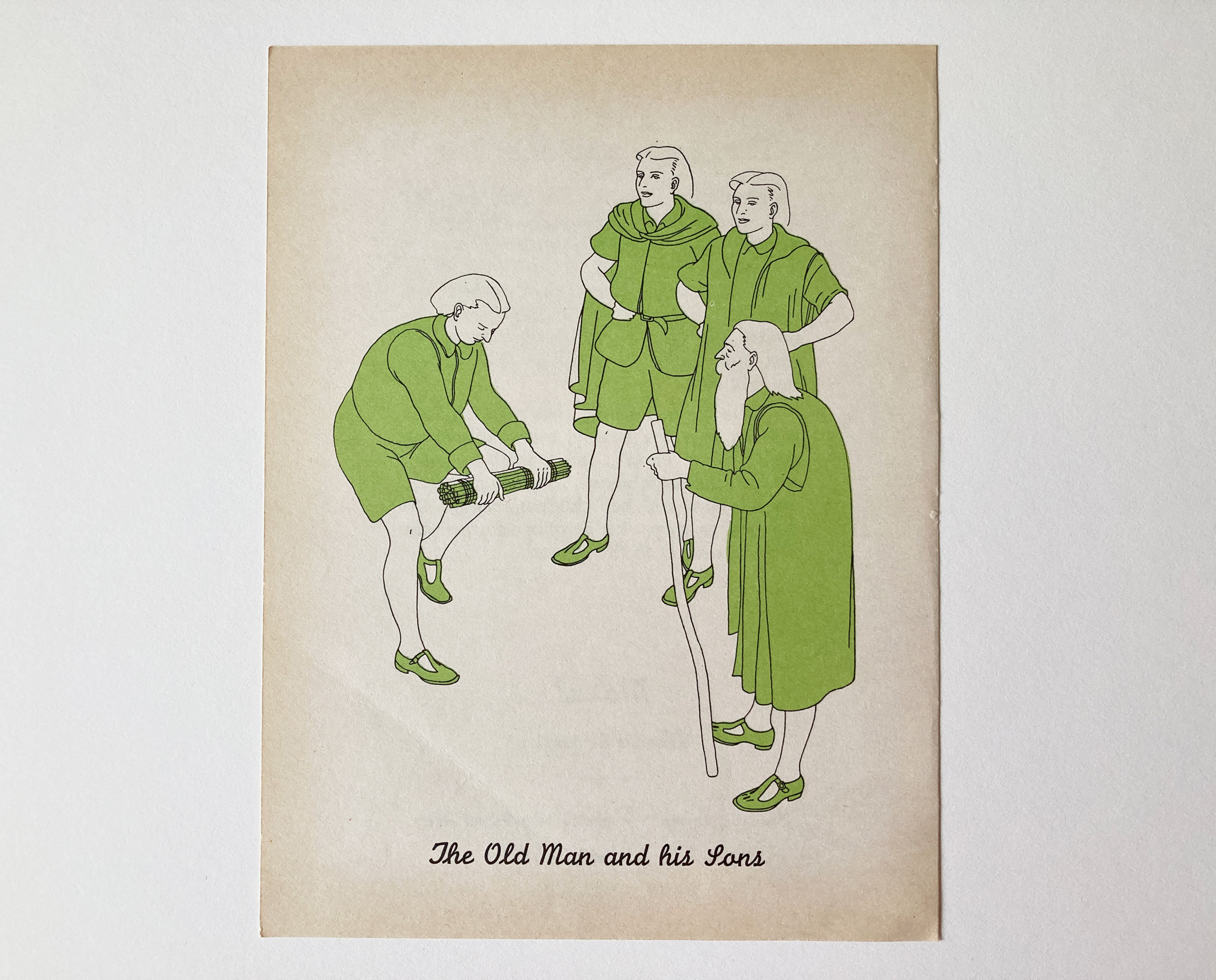 1970 Original Vintage Illustration / Aesop's Fables / the Old Man and ...