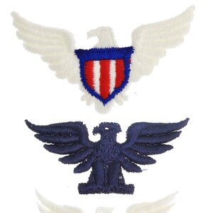Patriotic American Eagle Patch Embroidered Navy White Bald Eagle ...