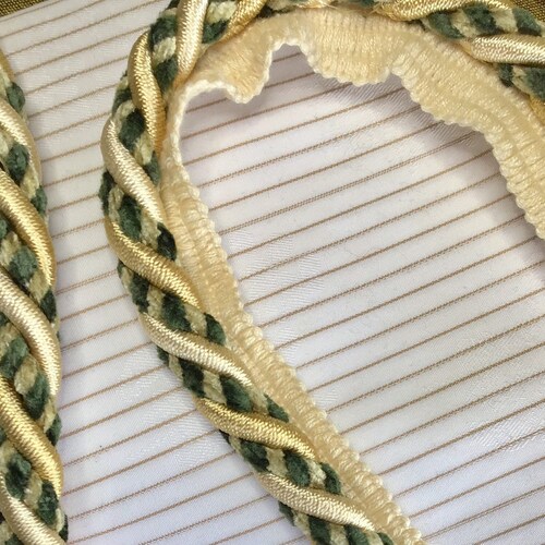 CONSO CHAMPAGNE IVORY Green Fancy Twisted Cording With Lip for - Etsy