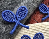 Embroidered Navy Blue Tennis Racket Applique 1960s Sew-on - Etsy