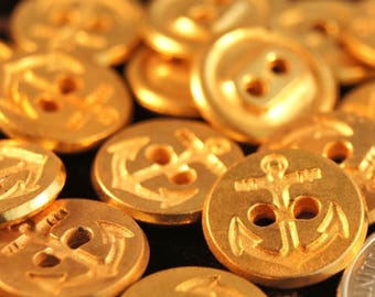 Vintage Gold Buttons Embossed Floral Metallic Gold Shank - Etsy