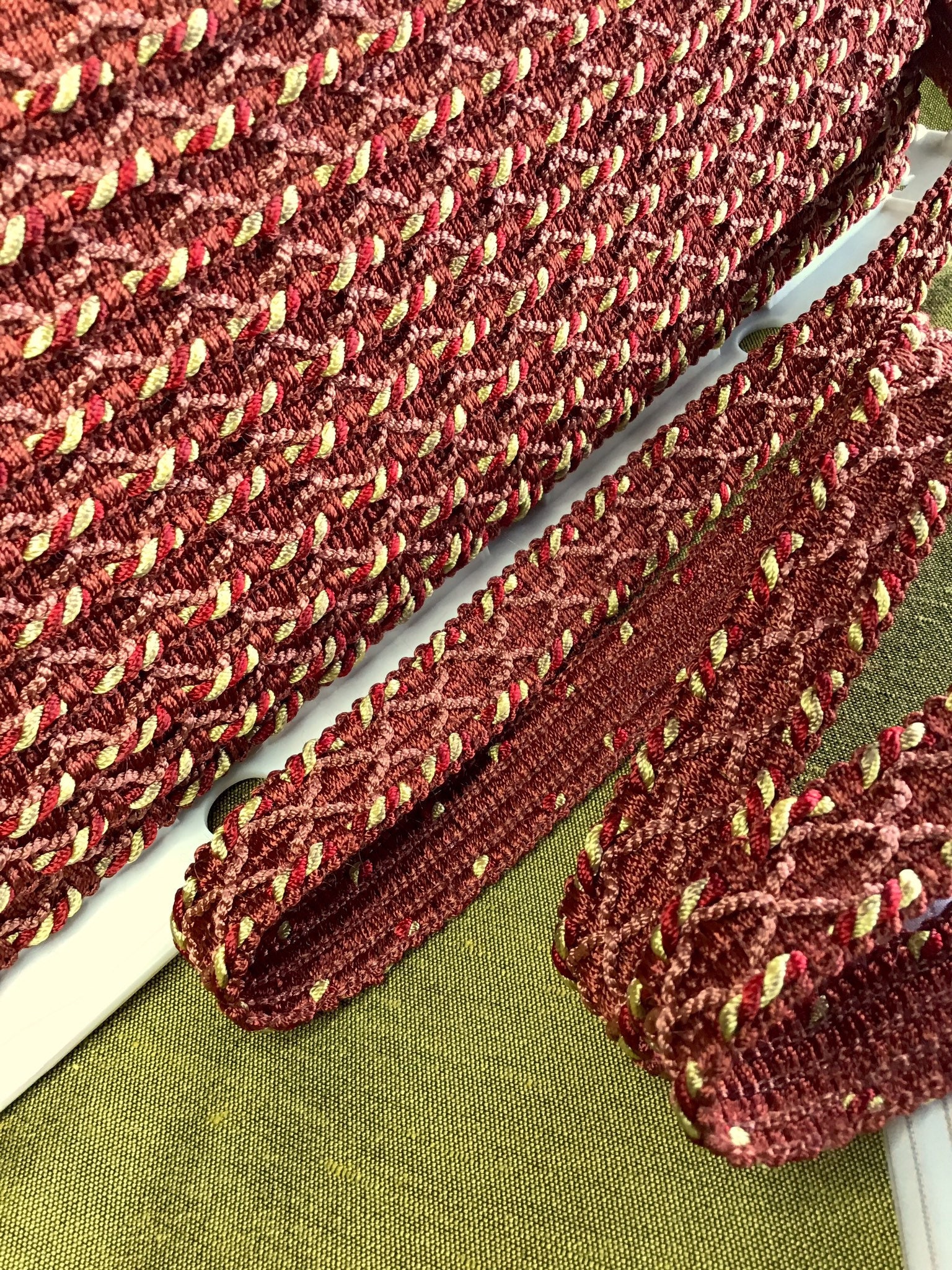 CONSO BRAIDED Decorative Trim by the Yard / Red Gold Burgundy - Etsy