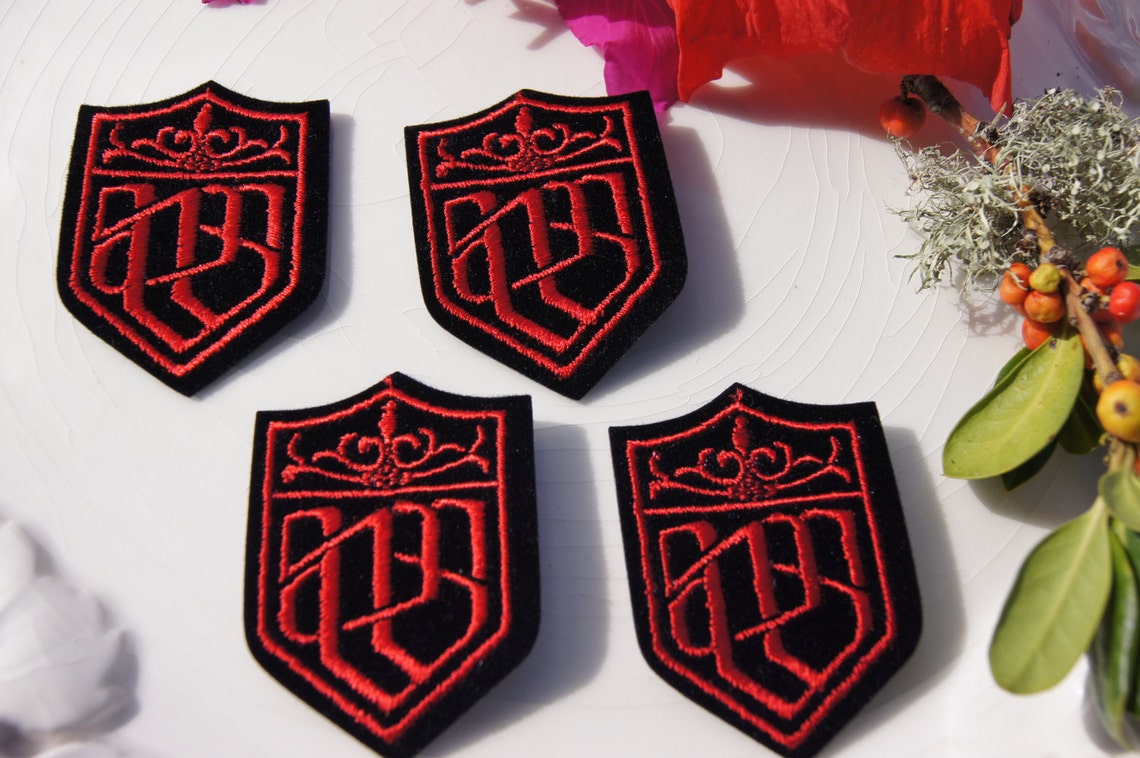 Iron on Embroidery Shield Vintage Applique Patches Red - Etsy