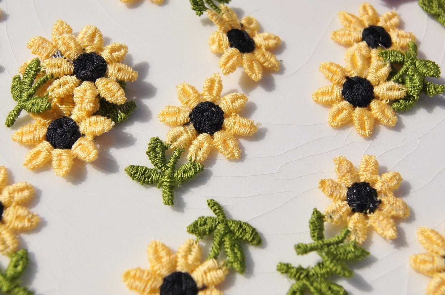 Vintage Yellow Flower Embroidered Applique Vintage Embroidery | Etsy