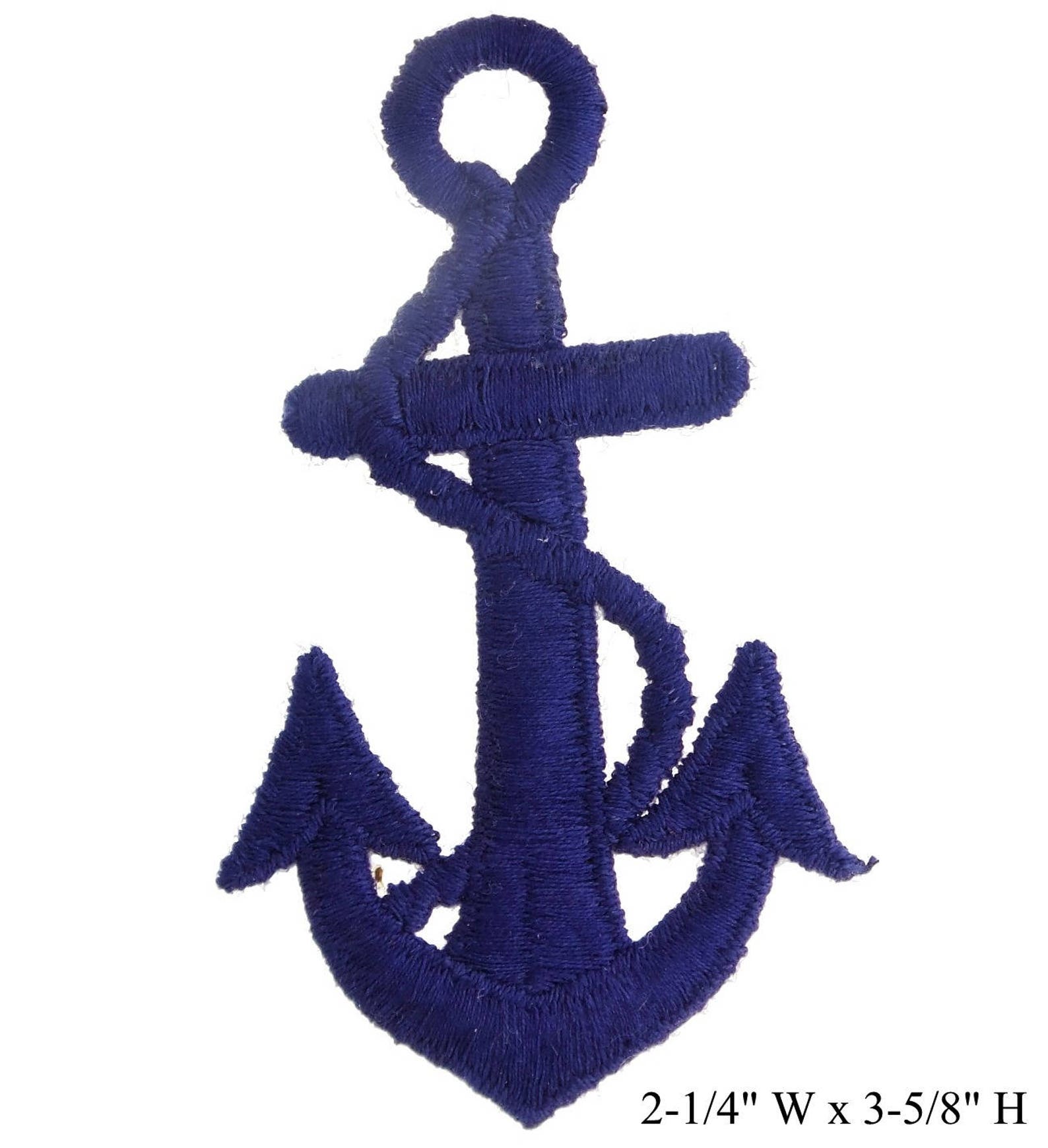 Nautical Big Anchor Patches With Rope Embroidery Applique Available in ...
