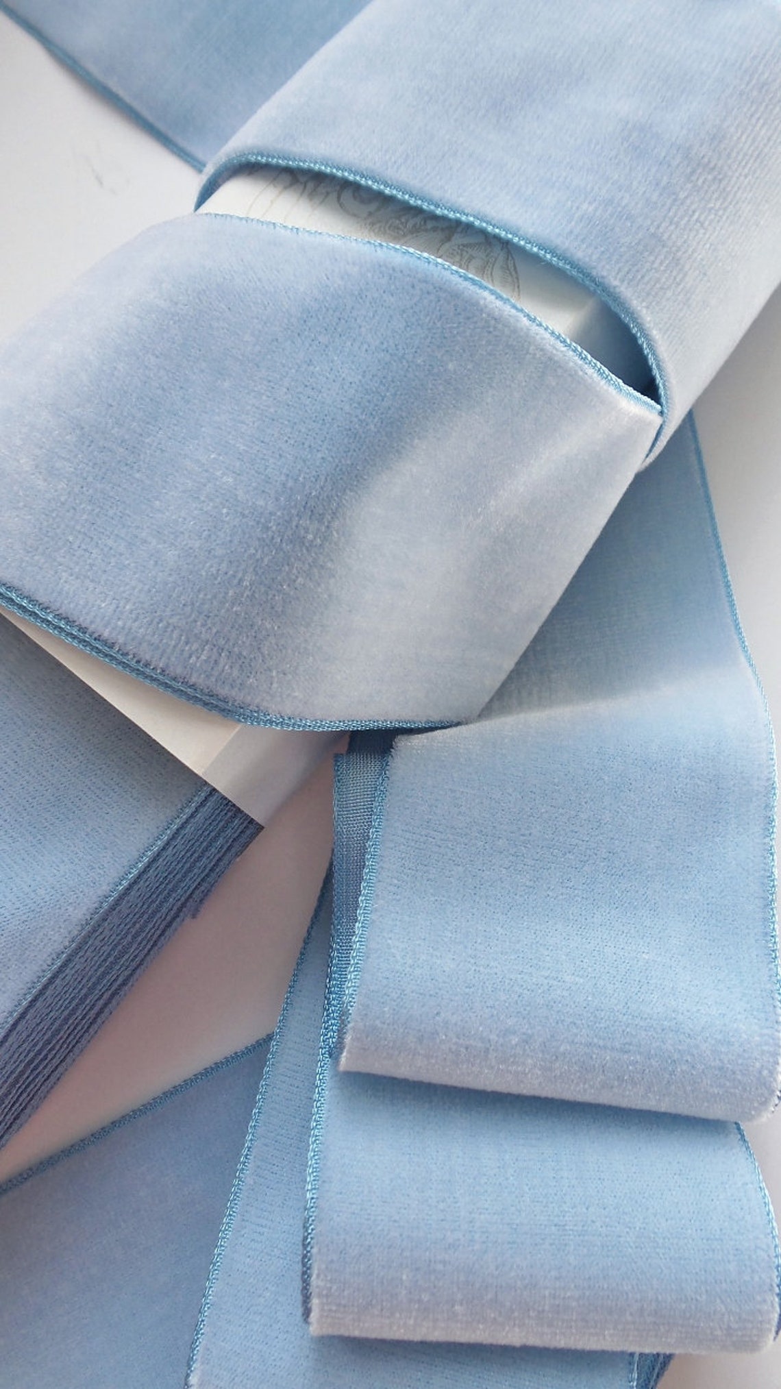 5/8 to 3 Wide Baby Blue French Velvet Ribbon by the Yard - Etsy