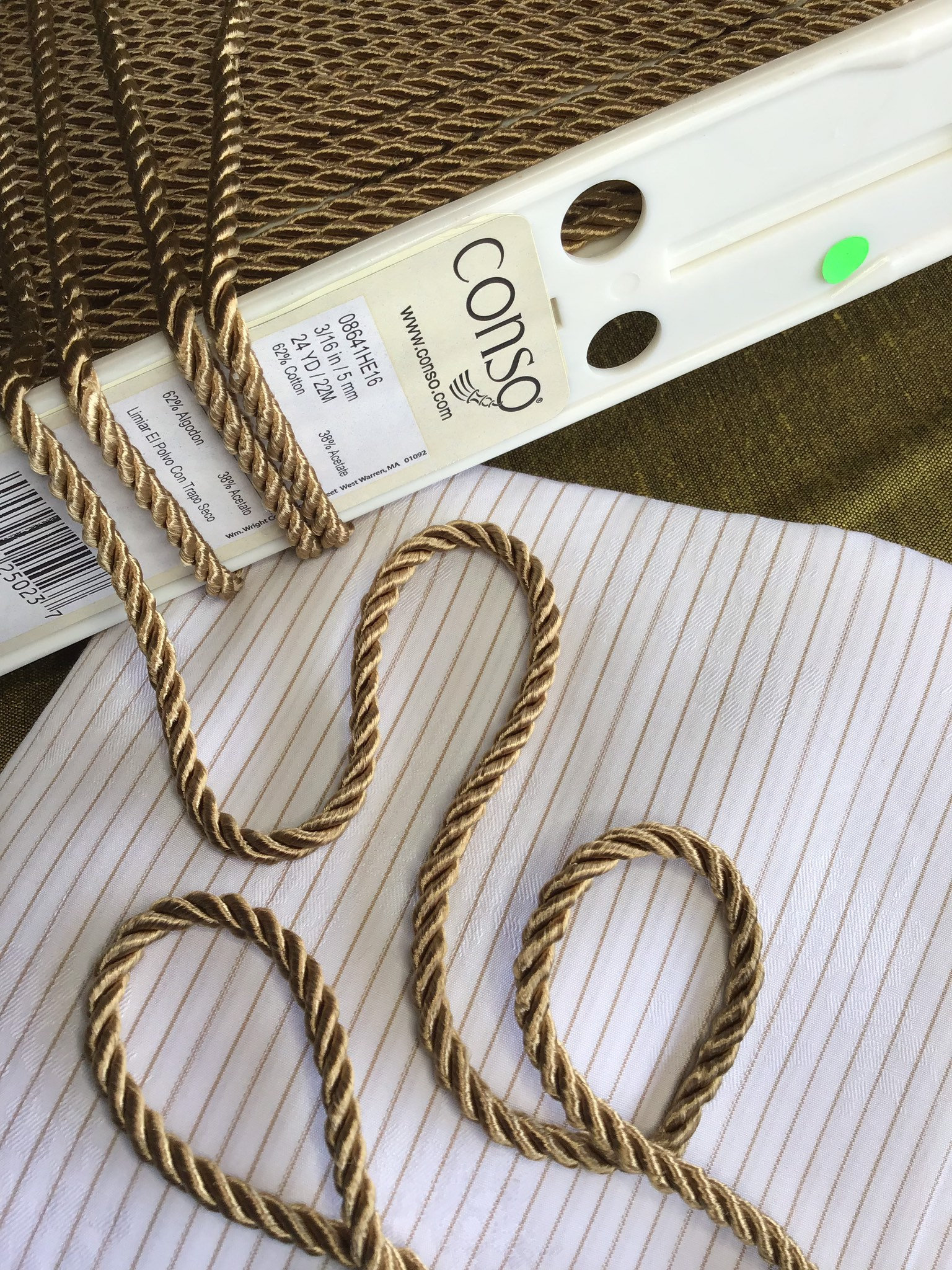 Conso Cotton GOLD TWISTED CORDING Trim by the Yard / Wholesale ...