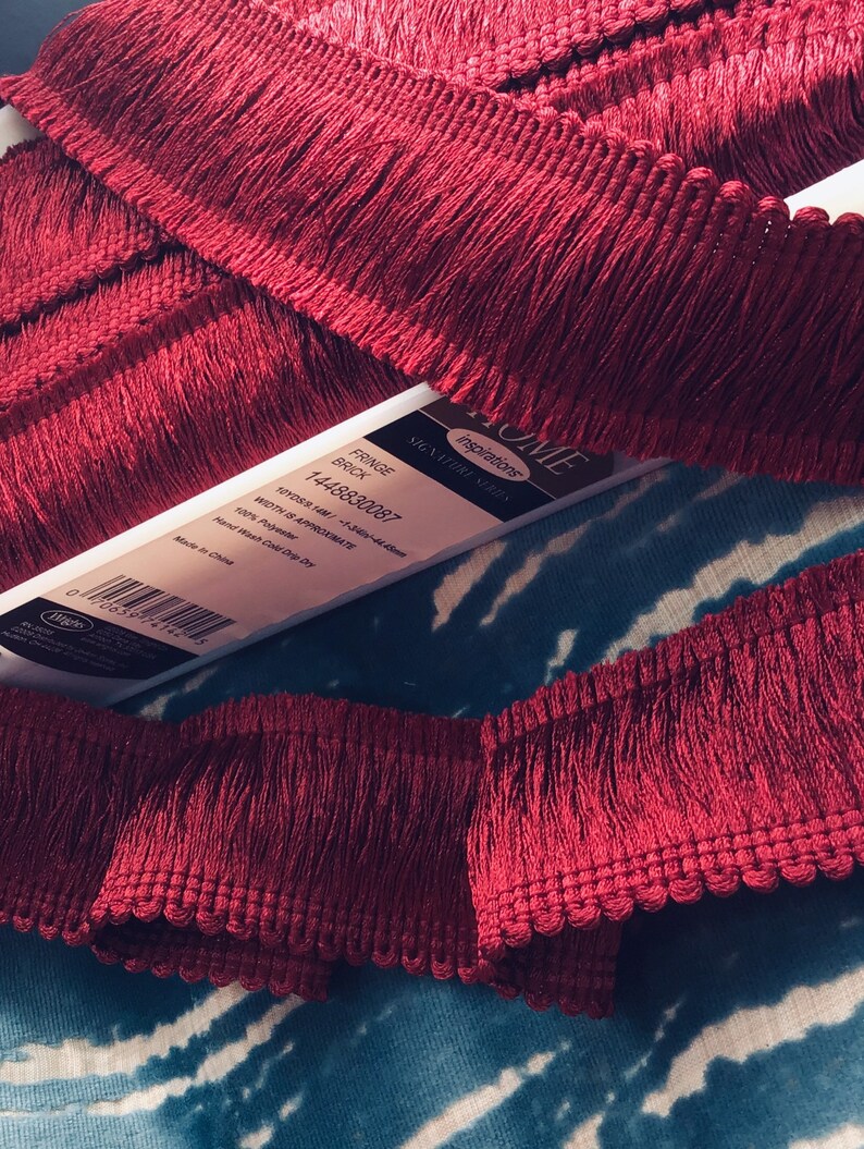 Wrights 1-3/4 Brick Red BRUSH FRINGE Trim by the Yard | Etsy