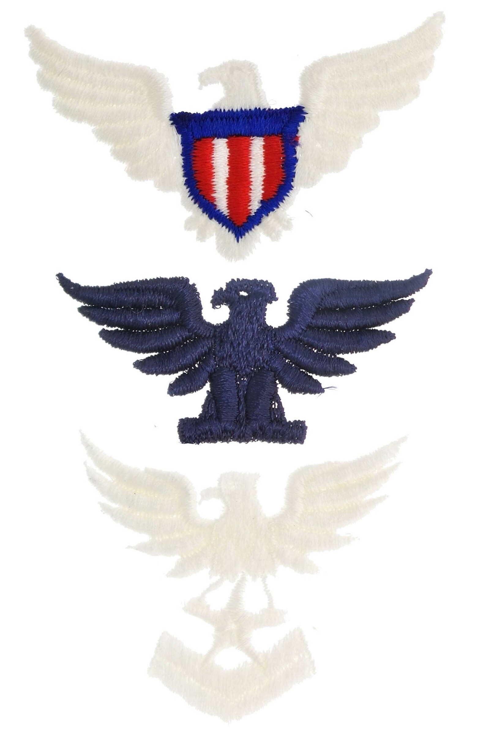 Patriotic American Eagle Patch Embroidered Navy White Bald Eagle ...