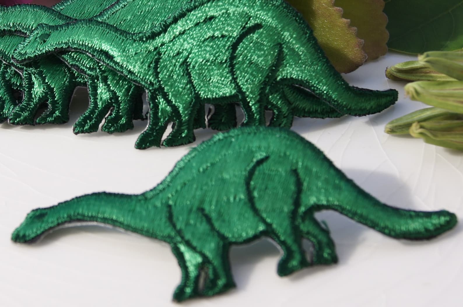 Vintage Iron on Dinosaur Applique Green Dinosaur Embroidery - Etsy