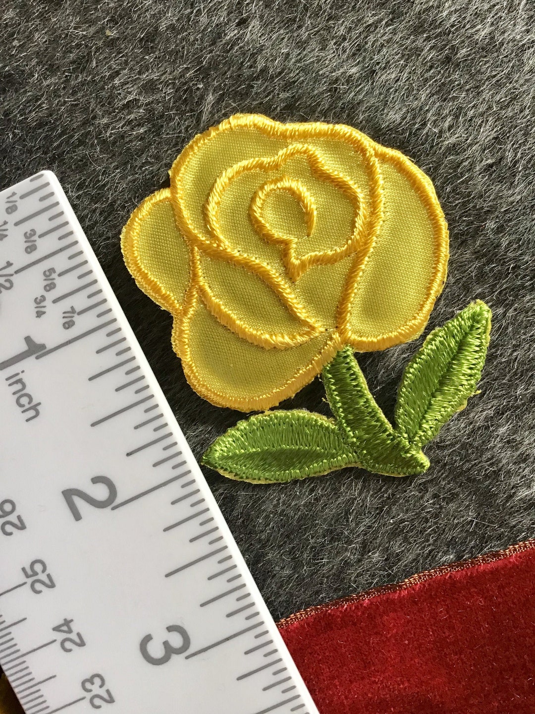 Yellow Flower Iron on Applique, Yellow Flower Embroidery Applique ...
