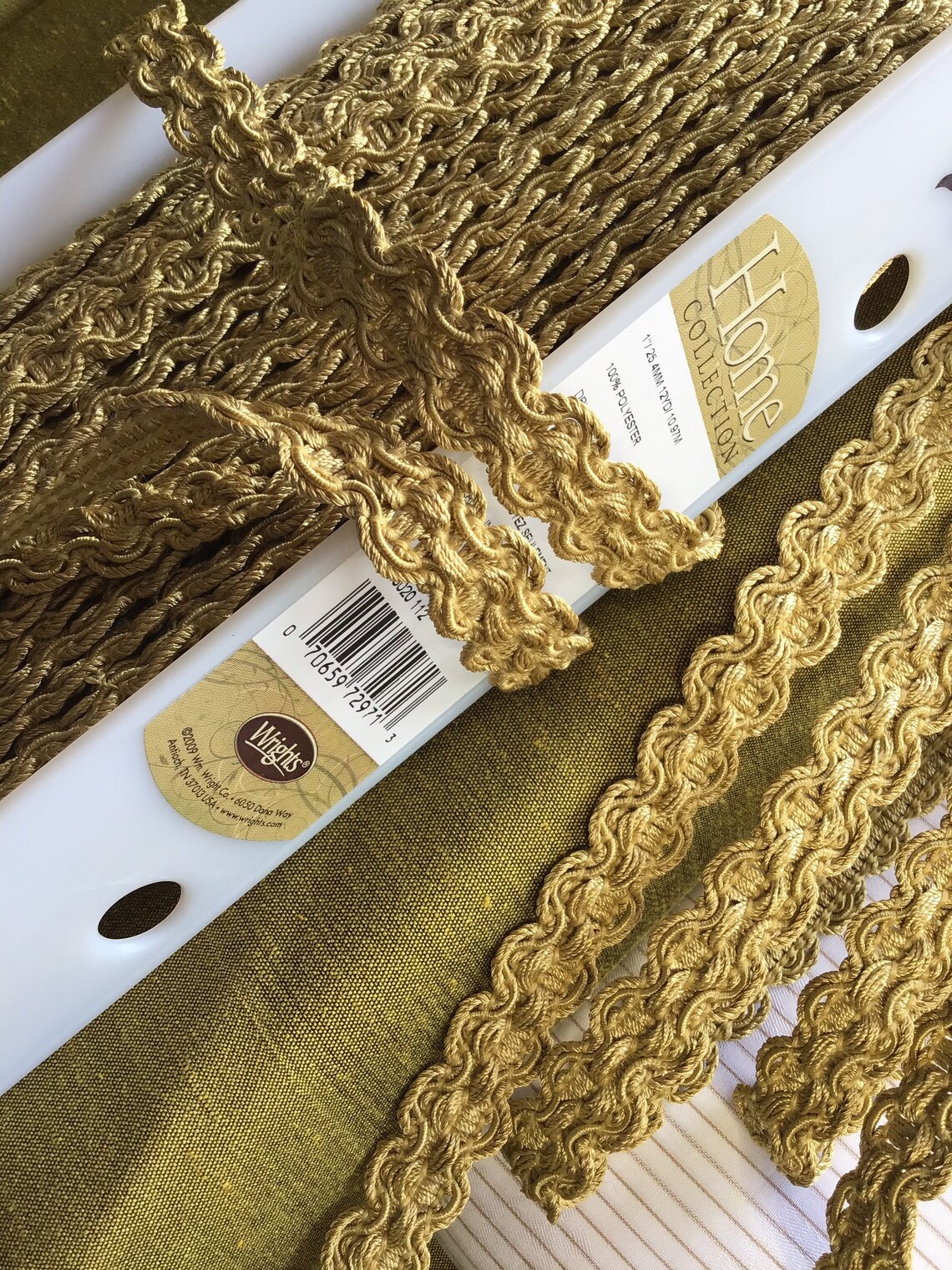Wrights GOLD BRAIDED TRIM Scalloped Galloon Gimp Braids by the Yard ...