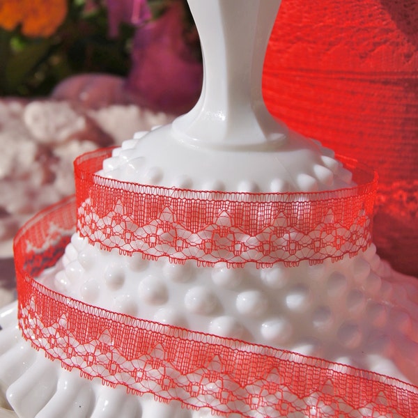Red Lace Trim - Etsy