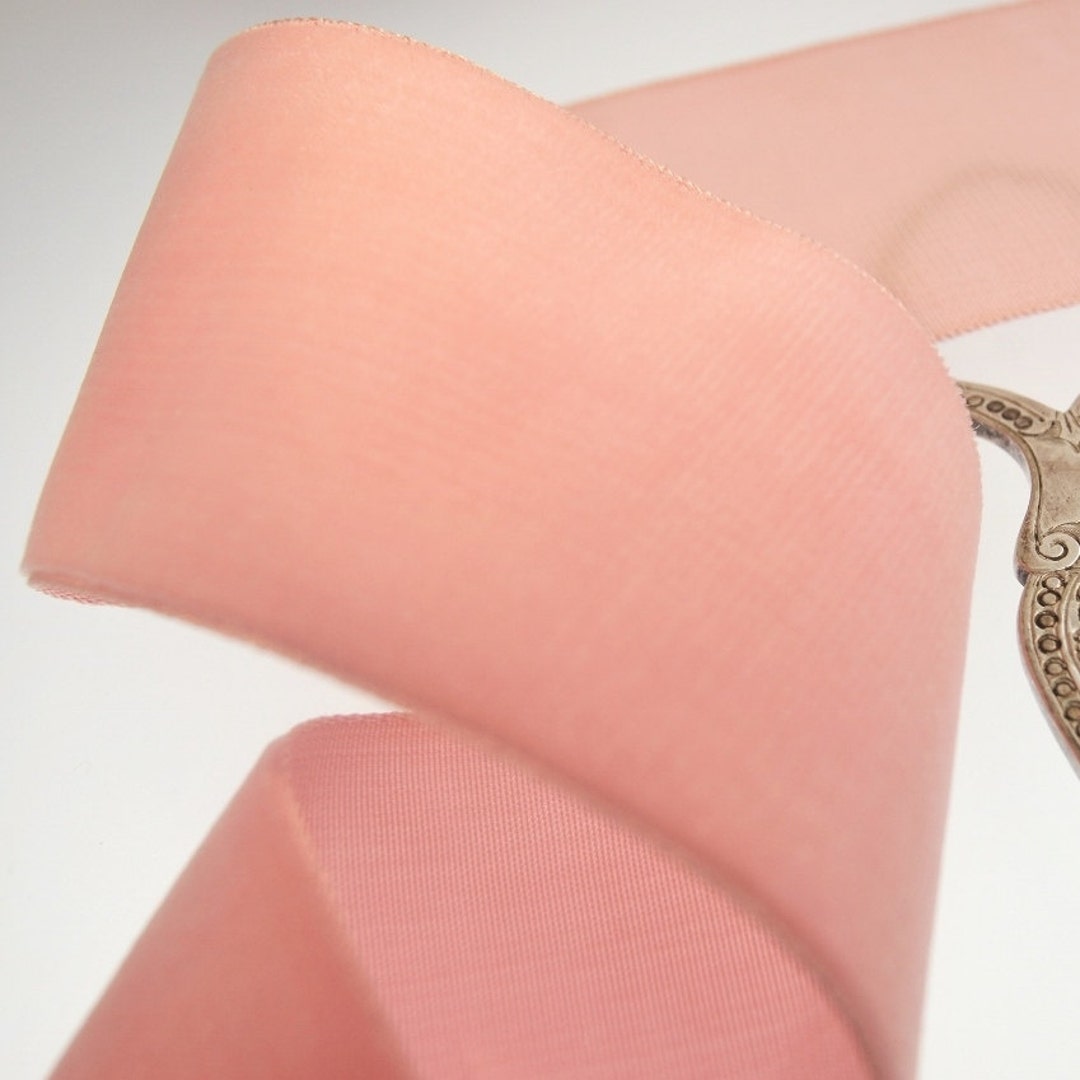 2" Vintage French Velvet Ribbon Trim, Rose Wheat Velvet Ribbon by the ...