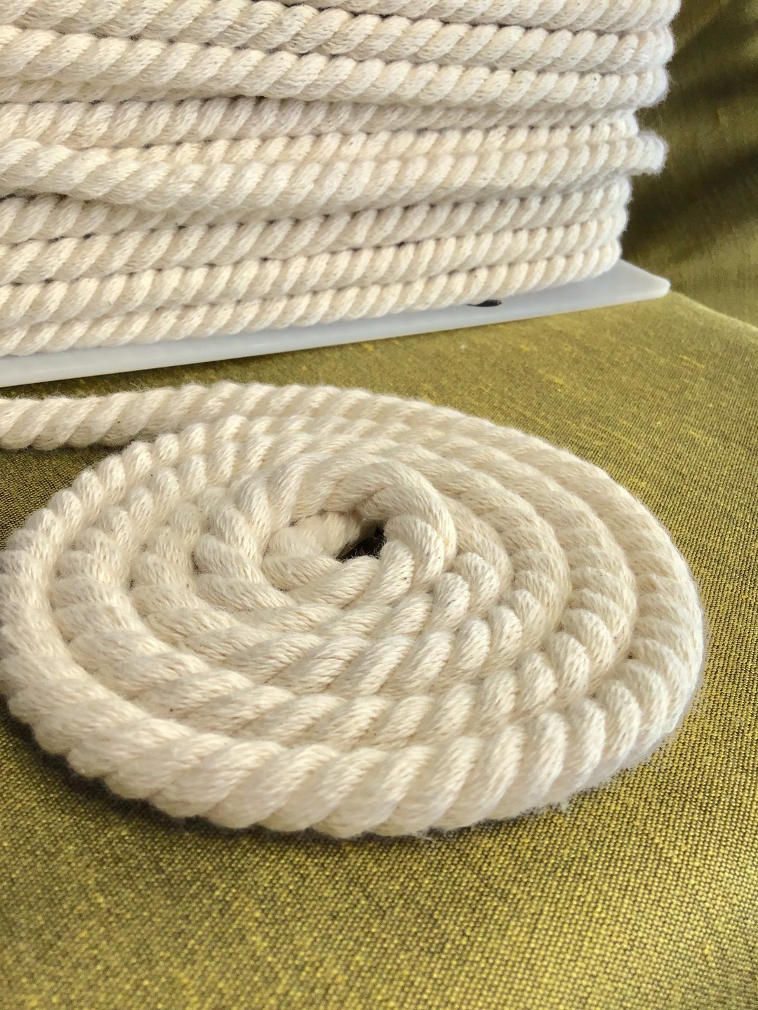PURE COTTON All NATURAL White Twisted Cording 3/8" Wrights Soft ...