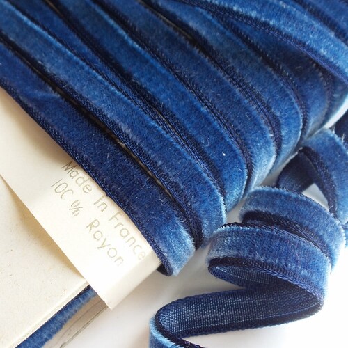 French VELVET Ribbon DUSTY BLUE by the Yard 3/8 Inch - Etsy