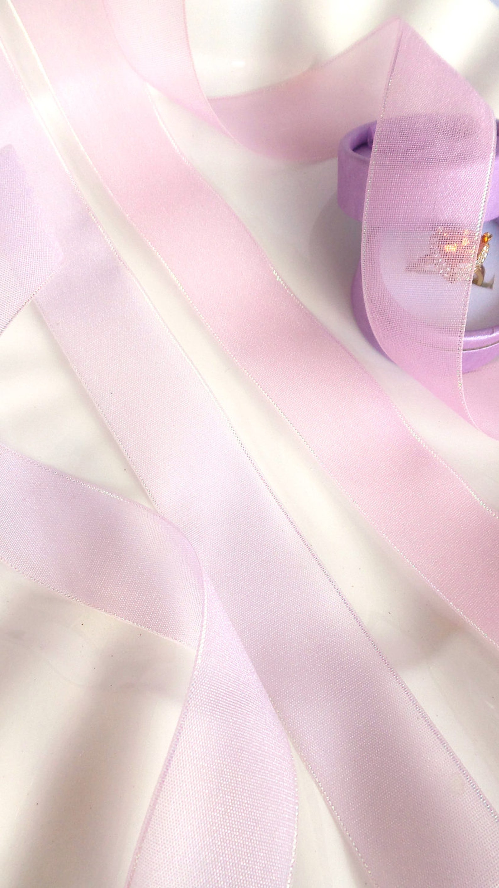 Lavender Organza Ribbon Pink Organza Ribbon Iridescent Edged - Etsy