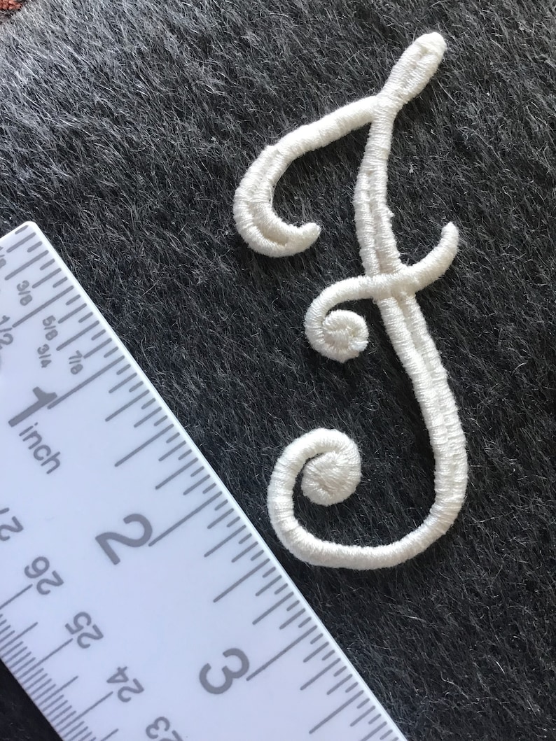 Venice Cursive Letter F White Iron-on Patch Applique for Craft - Etsy UK
