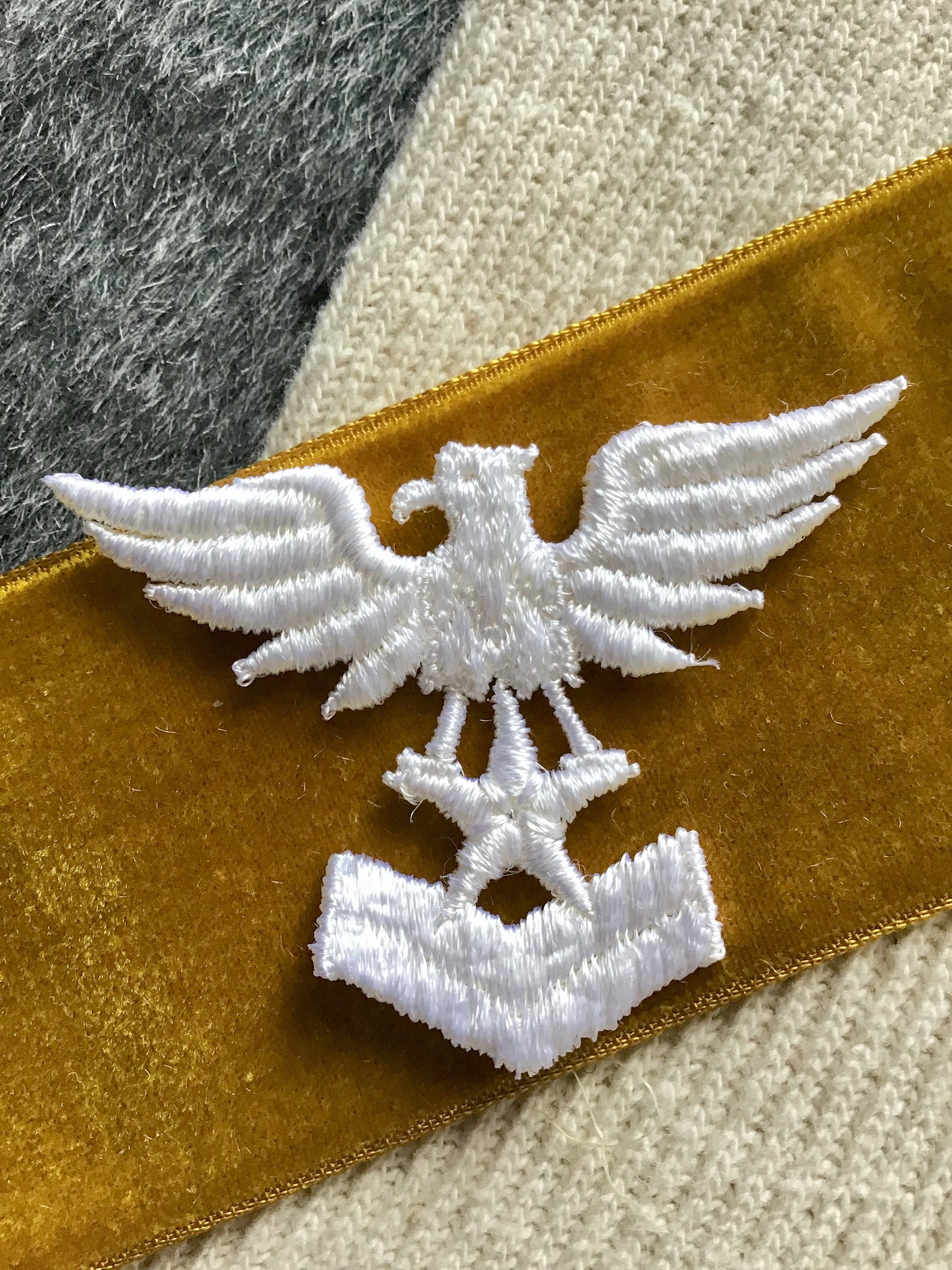 Patriotic American Eagle Patch Embroidered Navy White Bald Eagle ...