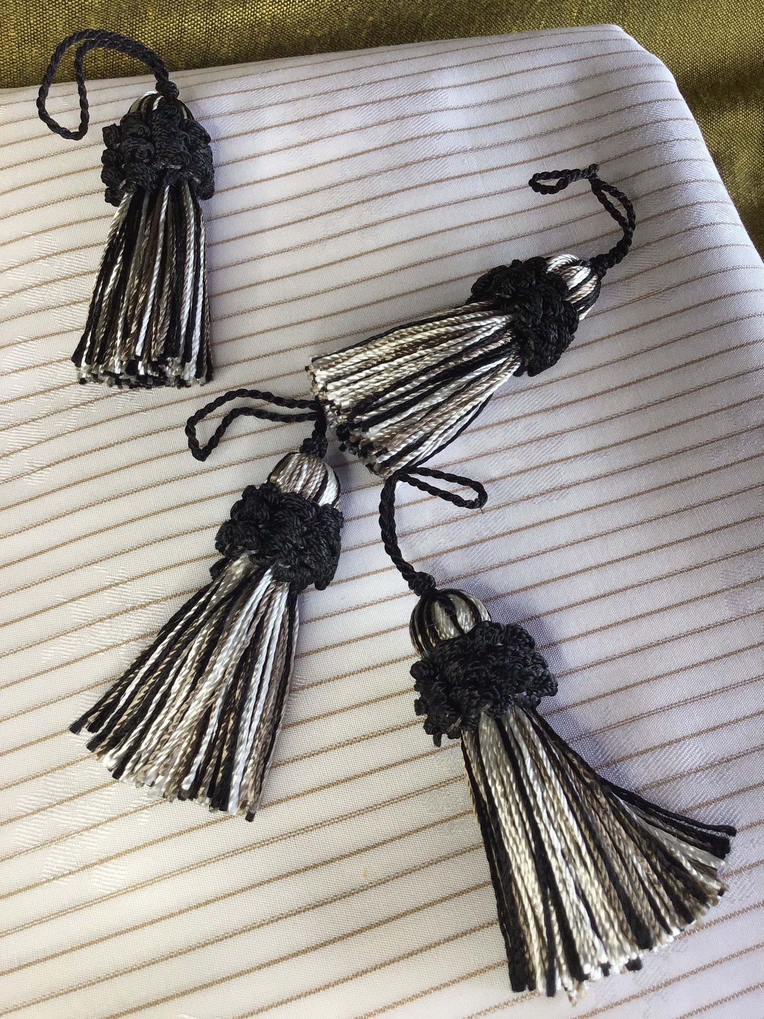 2pcs Conso 2" LUXURY KEY TASSELS Black White Tan Decorative Tassels for ...