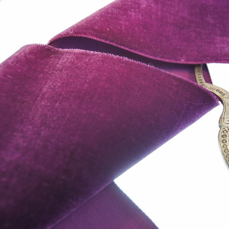 Vintage French Velvet Ribbon Trim 72mm Wide Grape Velvet - Etsy