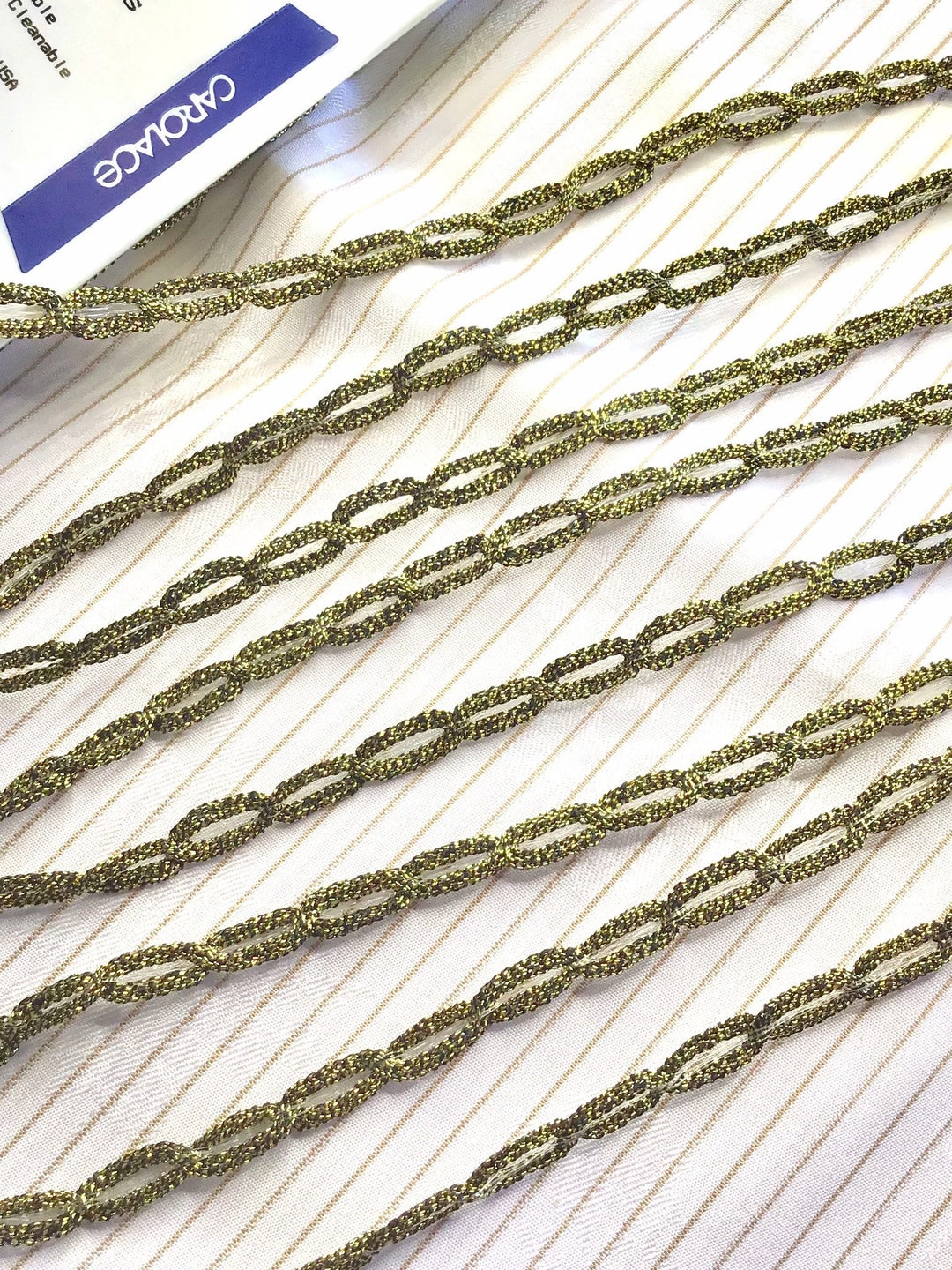 ANTIQUE GOLD GUIMP Trim by the Yard + Discounts by Roll Wholesale Guimp ...