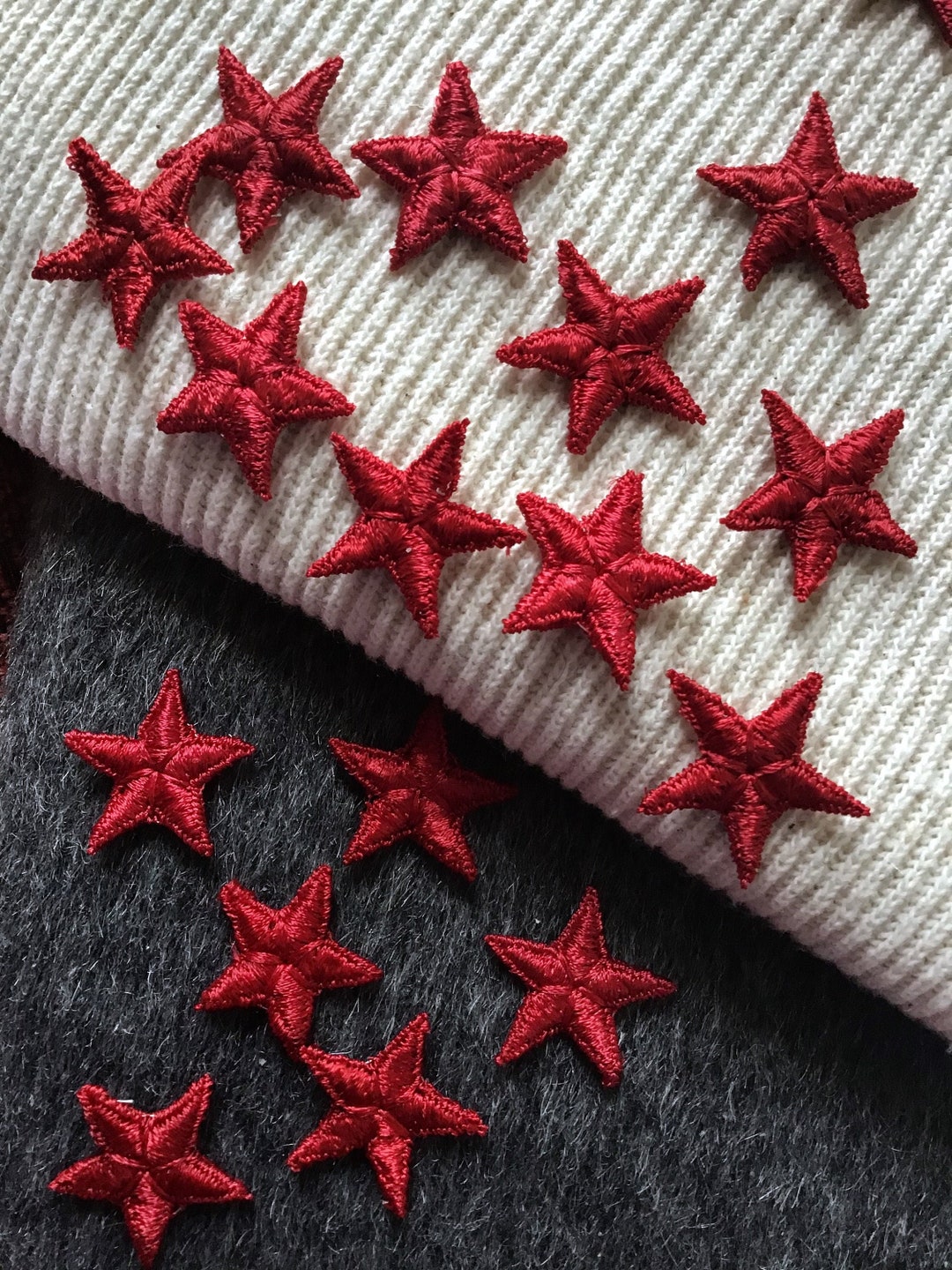 1960s Red Star Applique, Vintage Embroidered Applique Star, Sew on Red ...