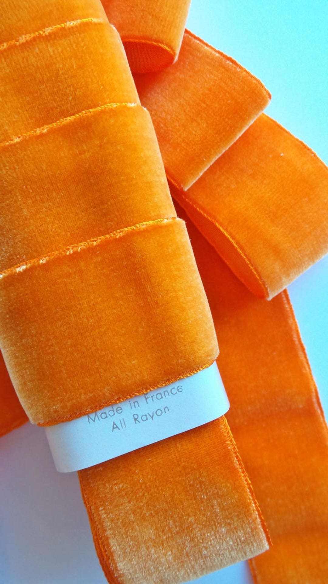 French Velvet Ribbon Wholesale 1.5" CARROT ORANGE Velvet Ribbon by the ...