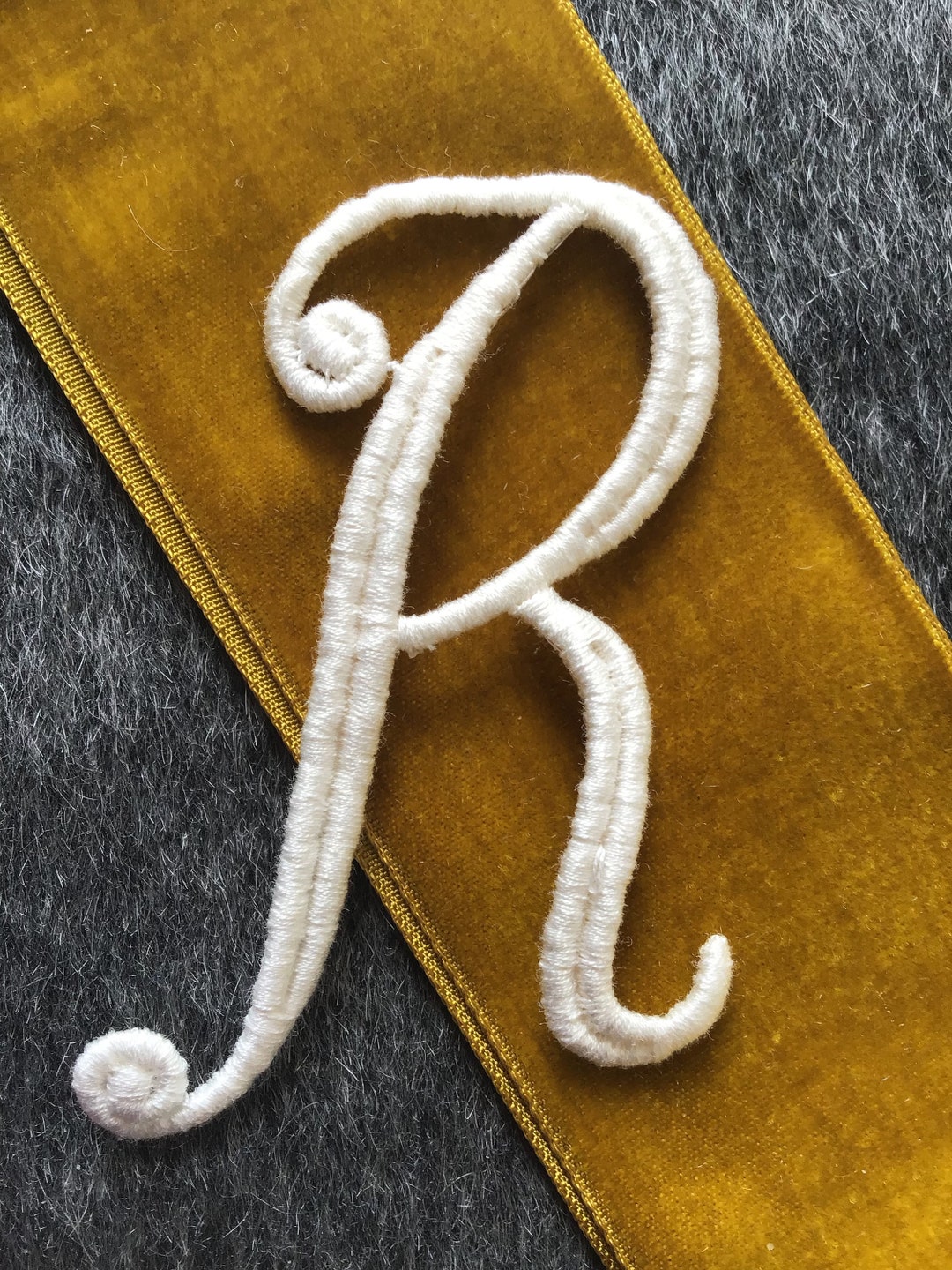 Venice Cursive Letter R Iron-on Patch Applique for Craft Embellishments ...