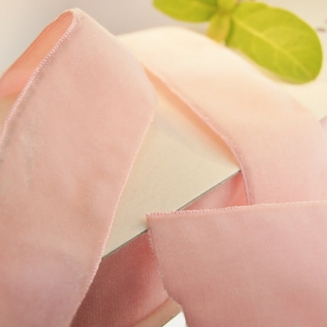 French Velvet Ribbon Soft Pink 1.5" Wide Vintage Velvet Ribbon by the ...