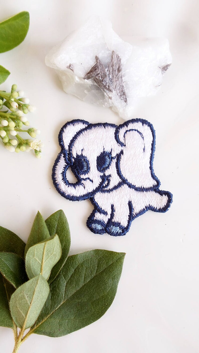 Collectible Baby Elephant Embroidery Applique Patches, Pink White ...