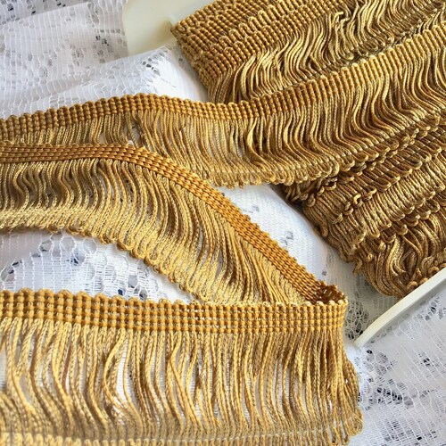 Gold Taupe LOOP CHAINETTE FRINGE Trim by the Yard Wholesale | Etsy