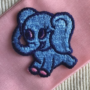 Collectible Baby Elephant Embroidery Applique Patches, Pink White ...