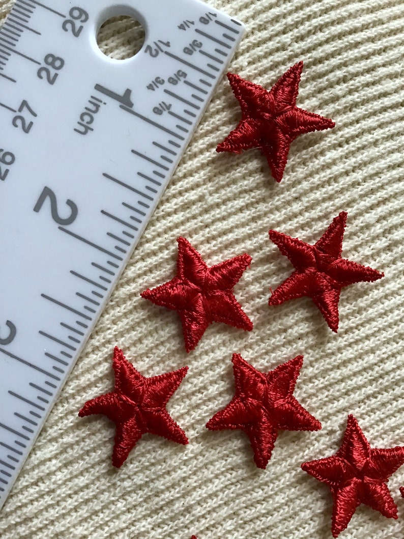 1960s Red Star Applique, Vintage Embroidered Applique Star, Sew on Red ...