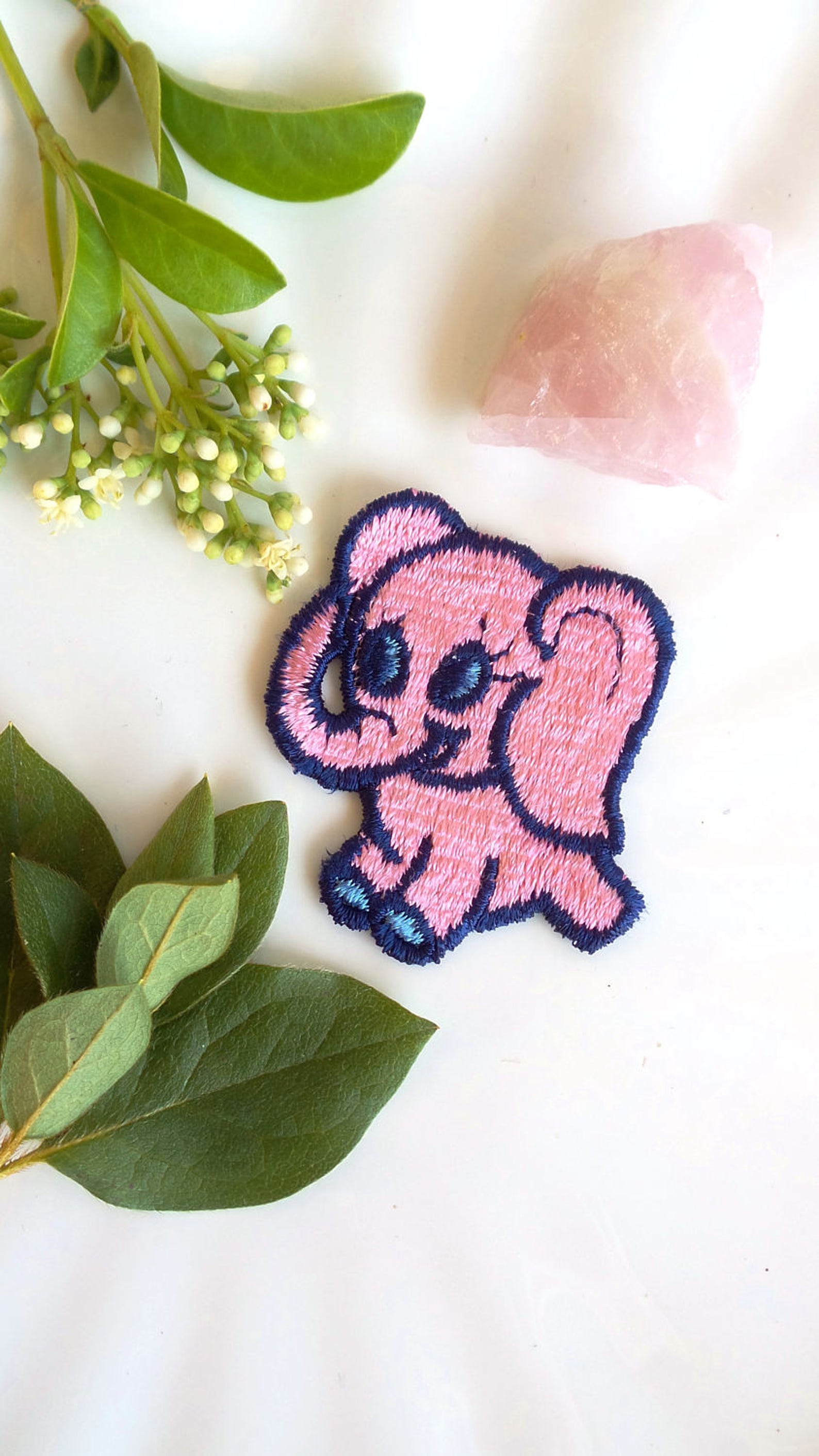 Collectible Baby Elephant Embroidery Applique Patches, Pink White ...
