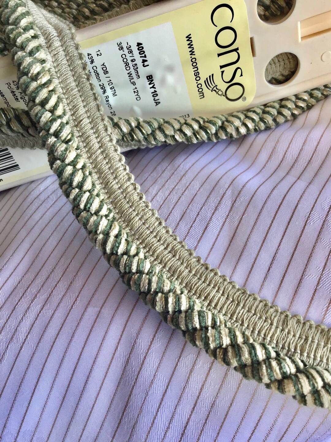 Conso LIP CORD 3/8 Inch Multi-green Twisted Lip Cord Trim for Pillows ...