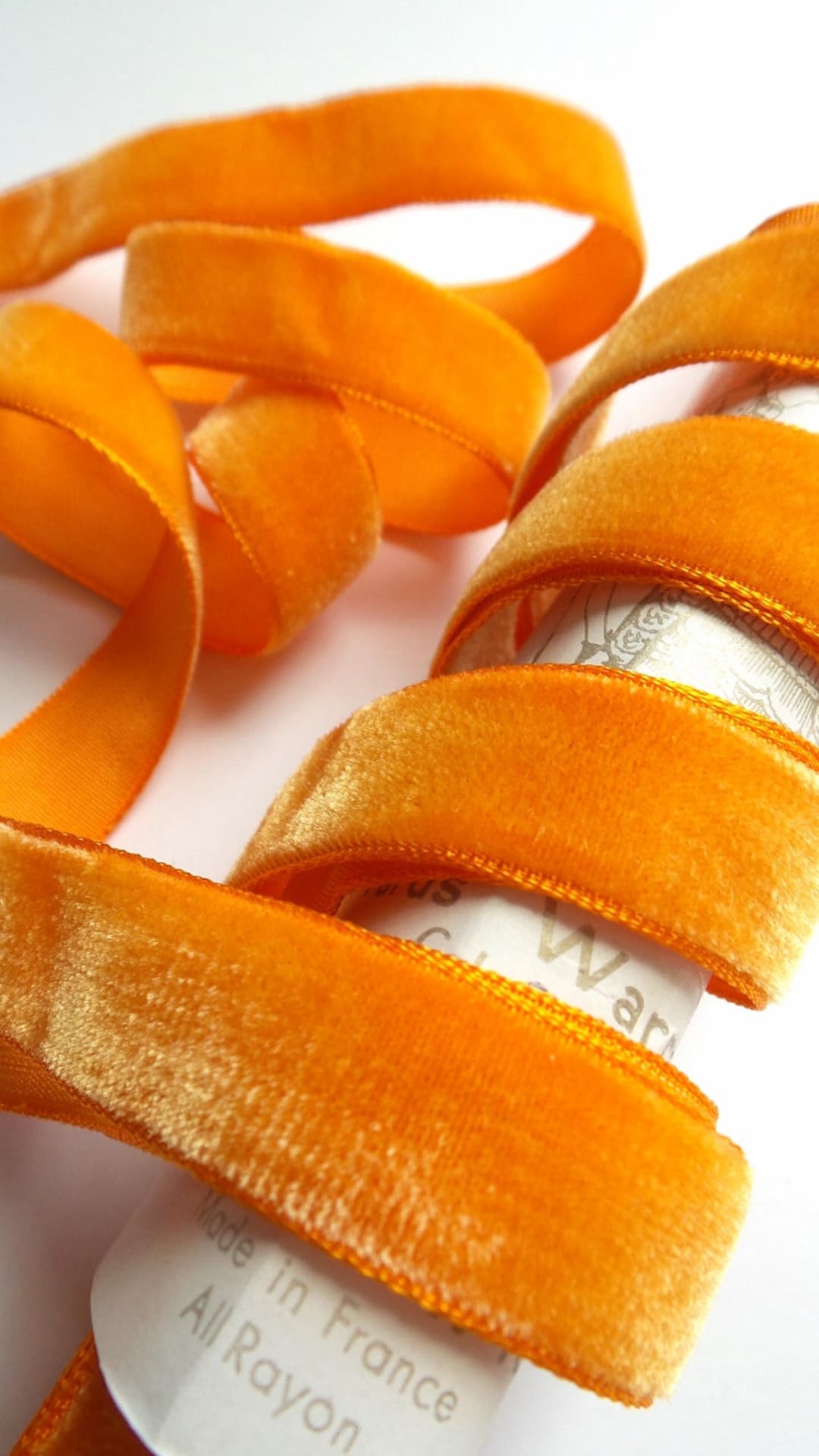 Orange French Velvet Ribbon 16mm Wholesale 5/8" Inch Vintage Velvet ...