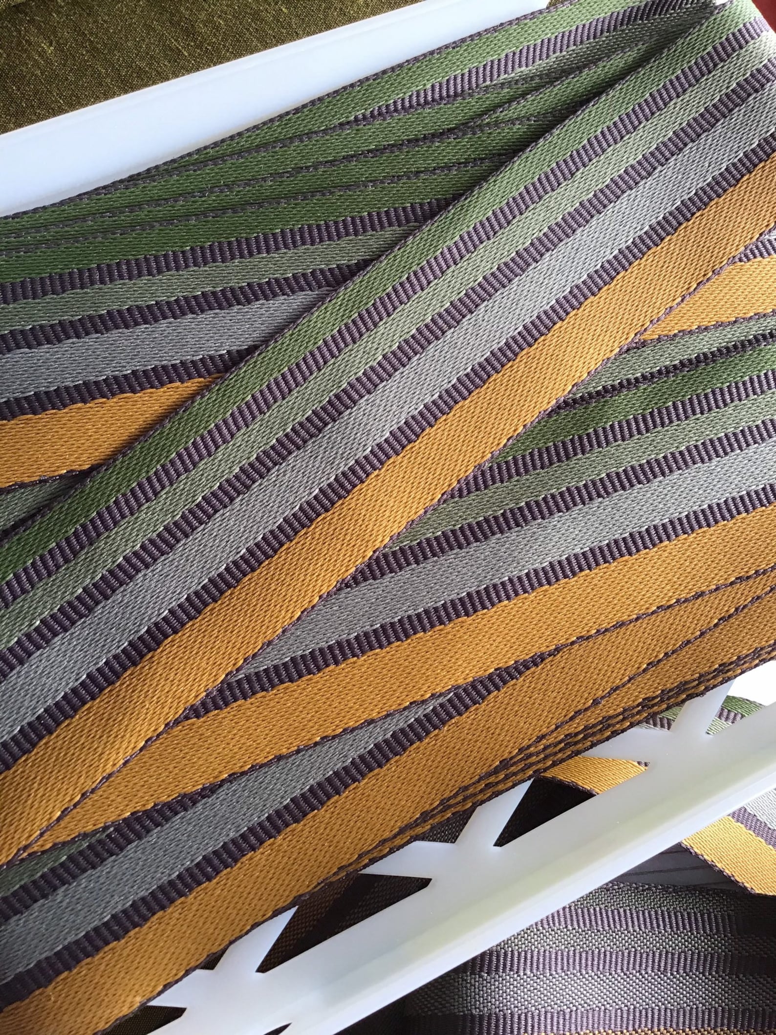 2" Wide Brownstone Collection Twill Band Ribbon Tape COMBO STRIPE Dark ...