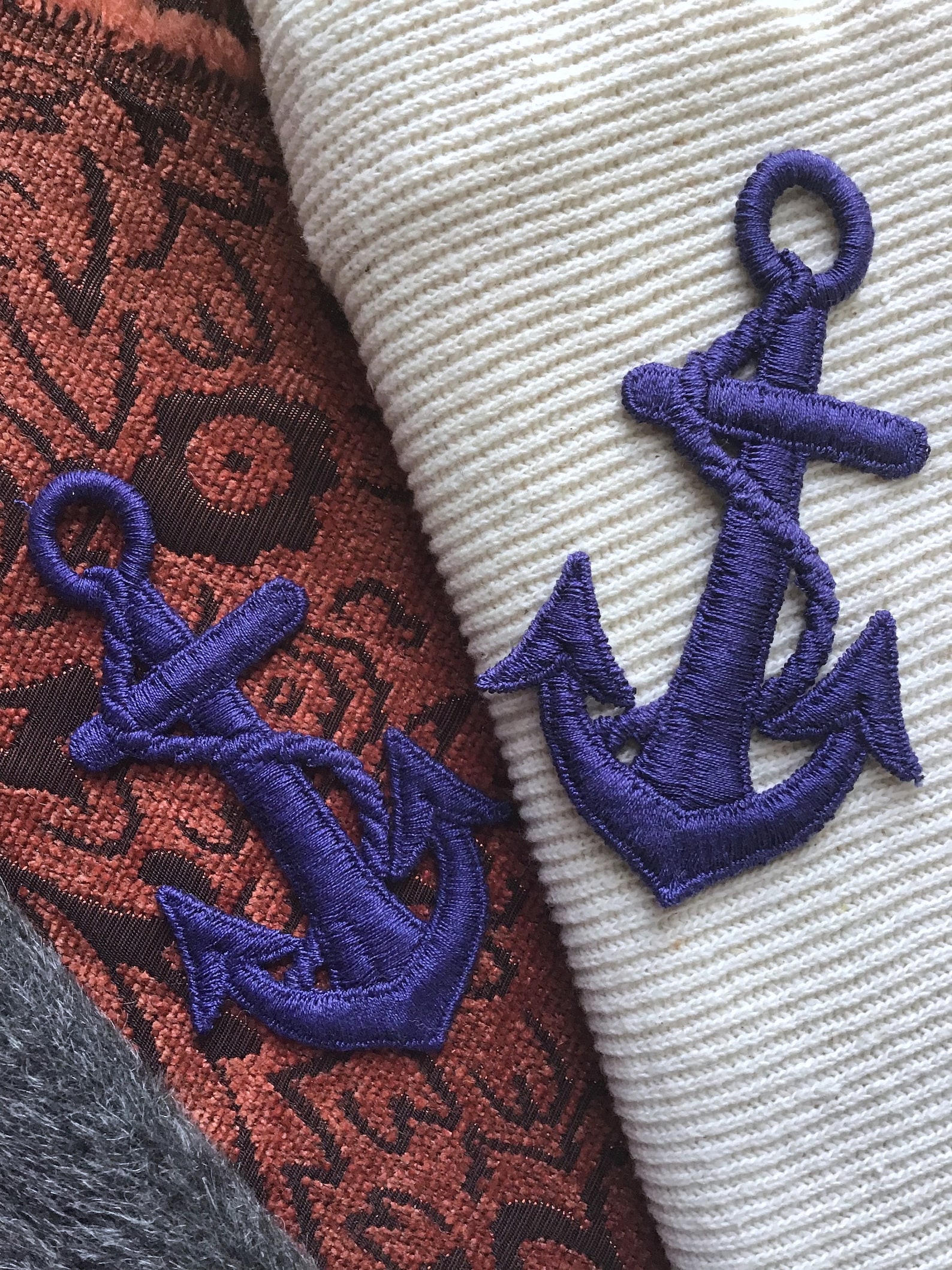 Nautical Big Anchor Patches With Rope Embroidery Applique Available in ...