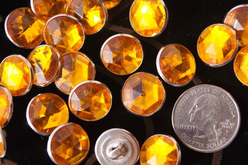 Sunset Gold / Silver Buttons Gem Vintage Metal Buttons - Etsy