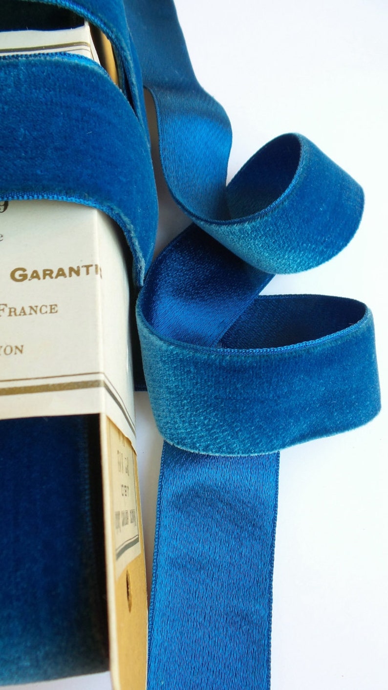Cobalt Blue French Velvet Ribbon Velours Envers Satin Back | Etsy