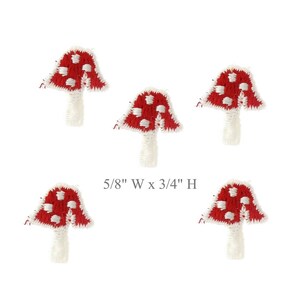 Mushroom Applique Patches Vintage Embroidered Toadstool Patches for Embellishments Crafts Sewing ...