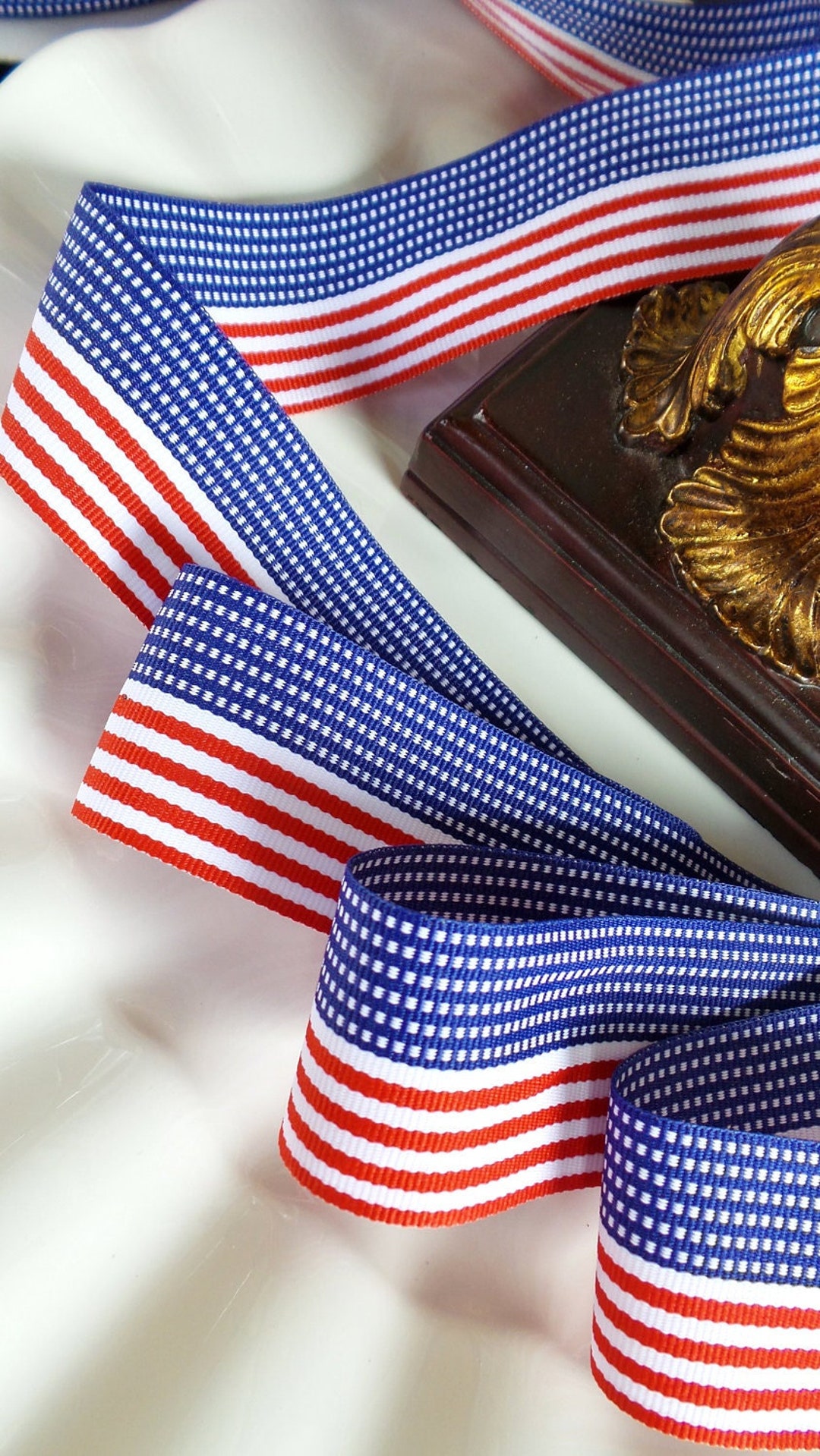 1.5 Inch Grosgrain Ribbon USA American Flag Design 4th of July Red ...
