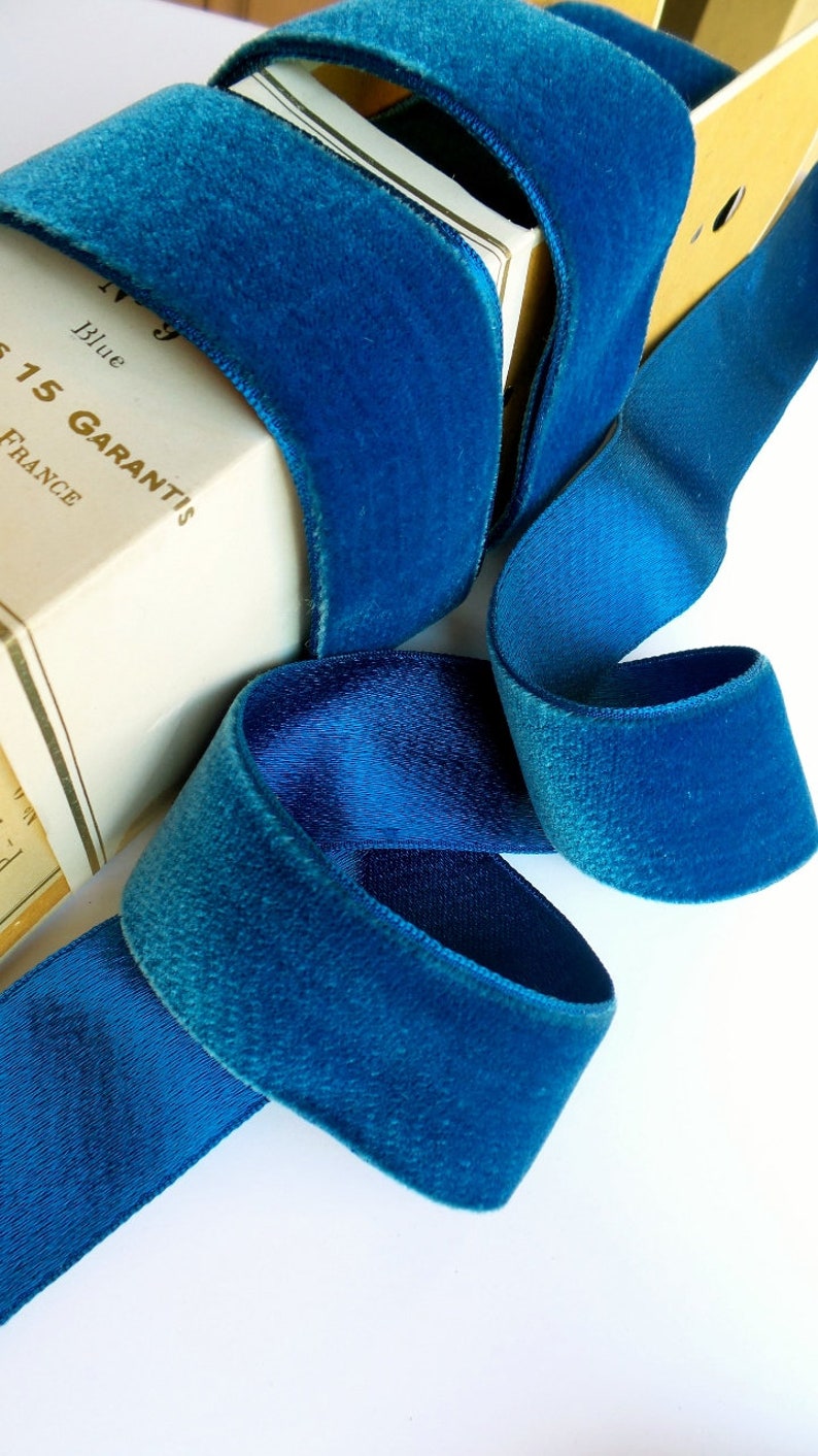 Cobalt Blue French Velvet Ribbon Velours Envers Satin Back | Etsy