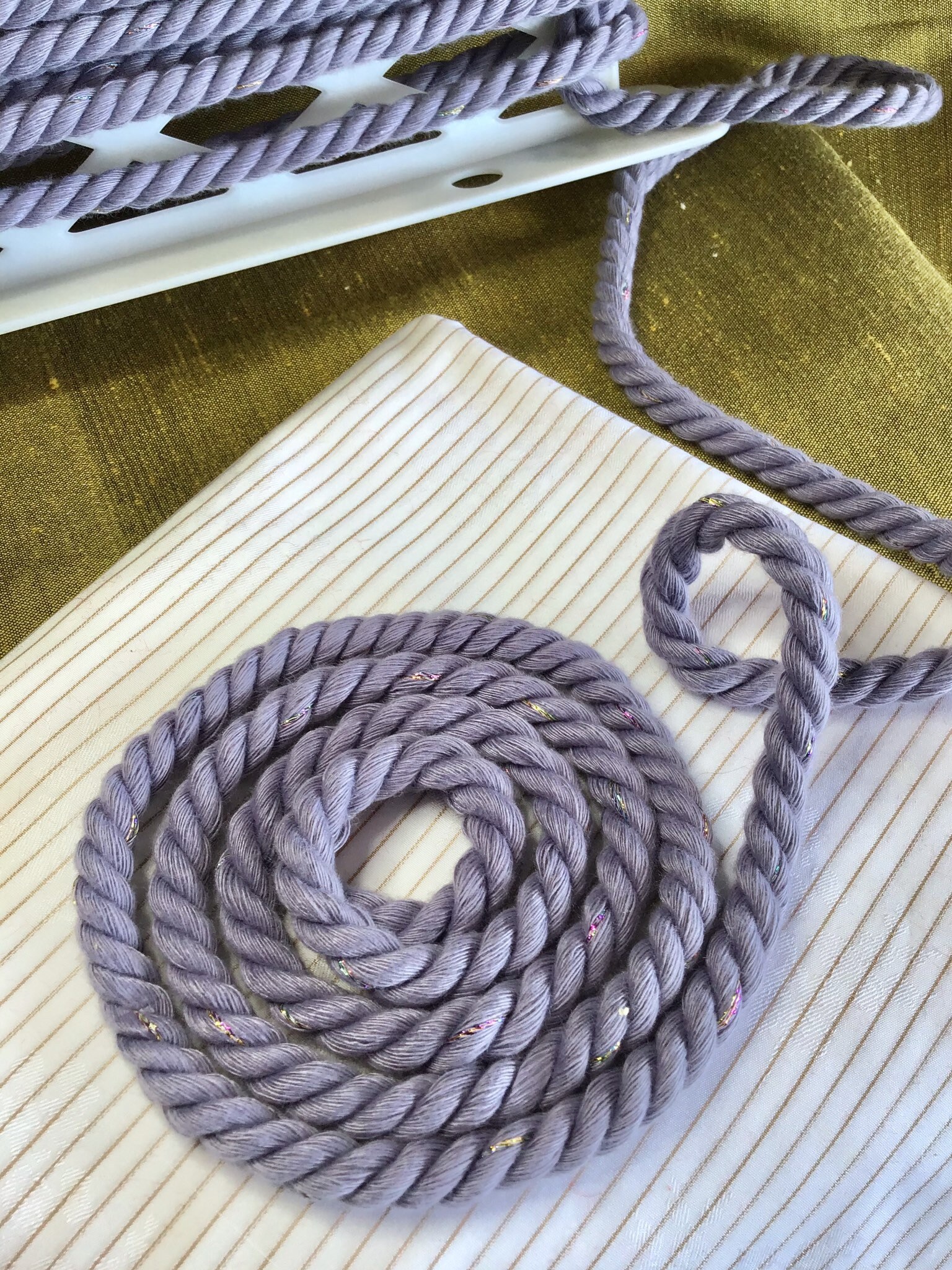 LILAC Lavender Rope METALLIC TWISTED Cord Trim, Soft Decorative Rope ...