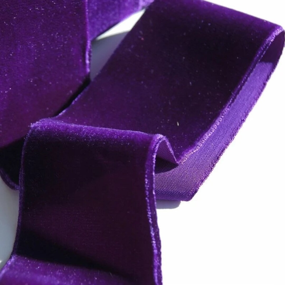 Purple Vintage French Velvet Ribbon Trim Wide Velvet Ribbon by the Yard ...