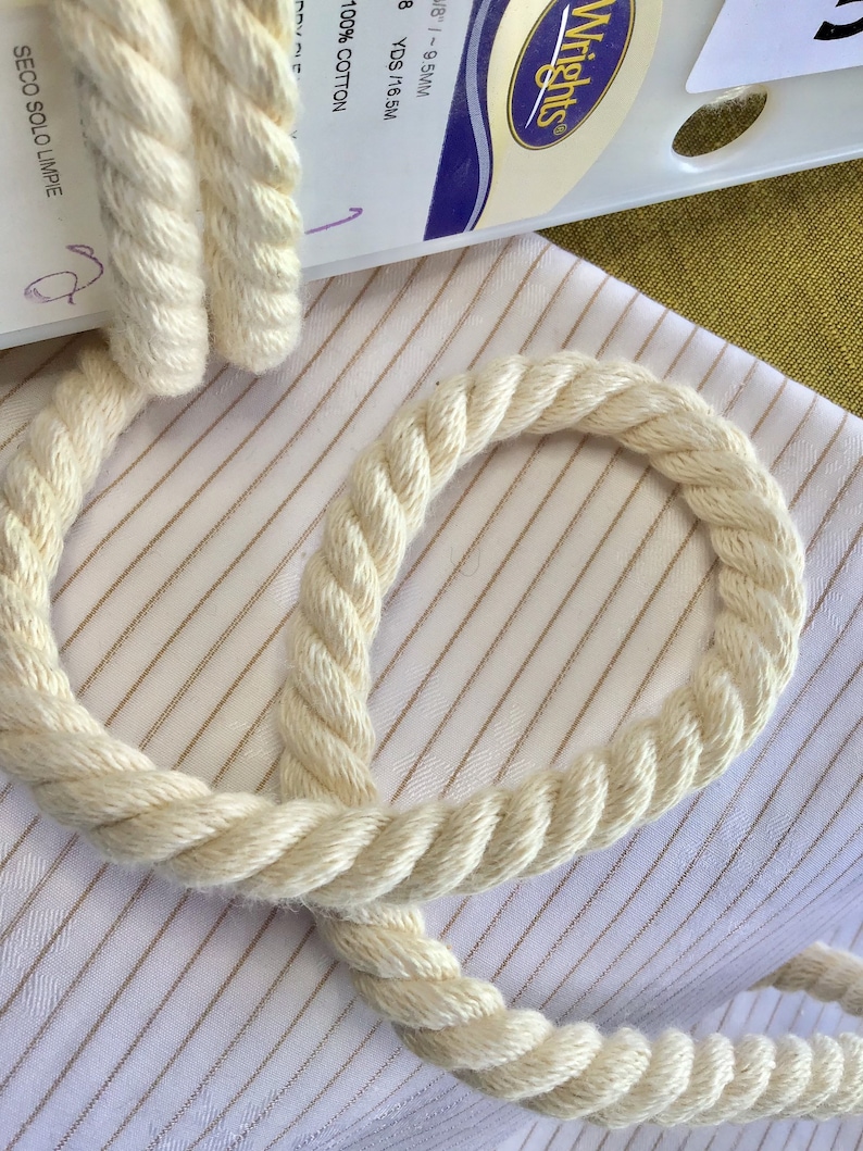 PURE COTTON All NATURAL White Twisted Cording Wrights Soft - Etsy