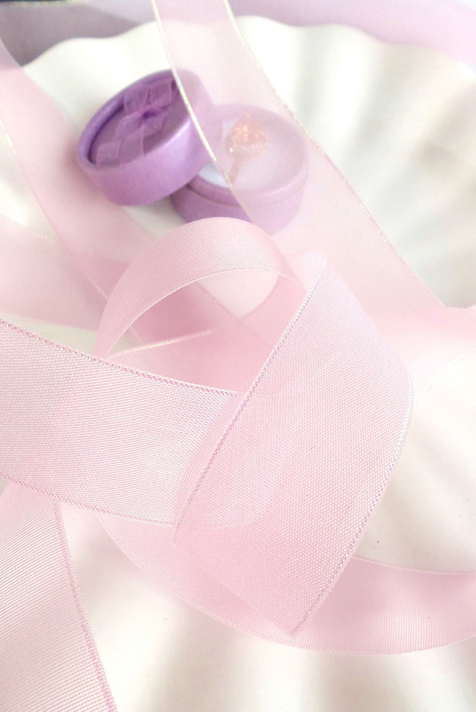 Lavender Organza Ribbon Pink Organza Ribbon Iridescent Edged - Etsy